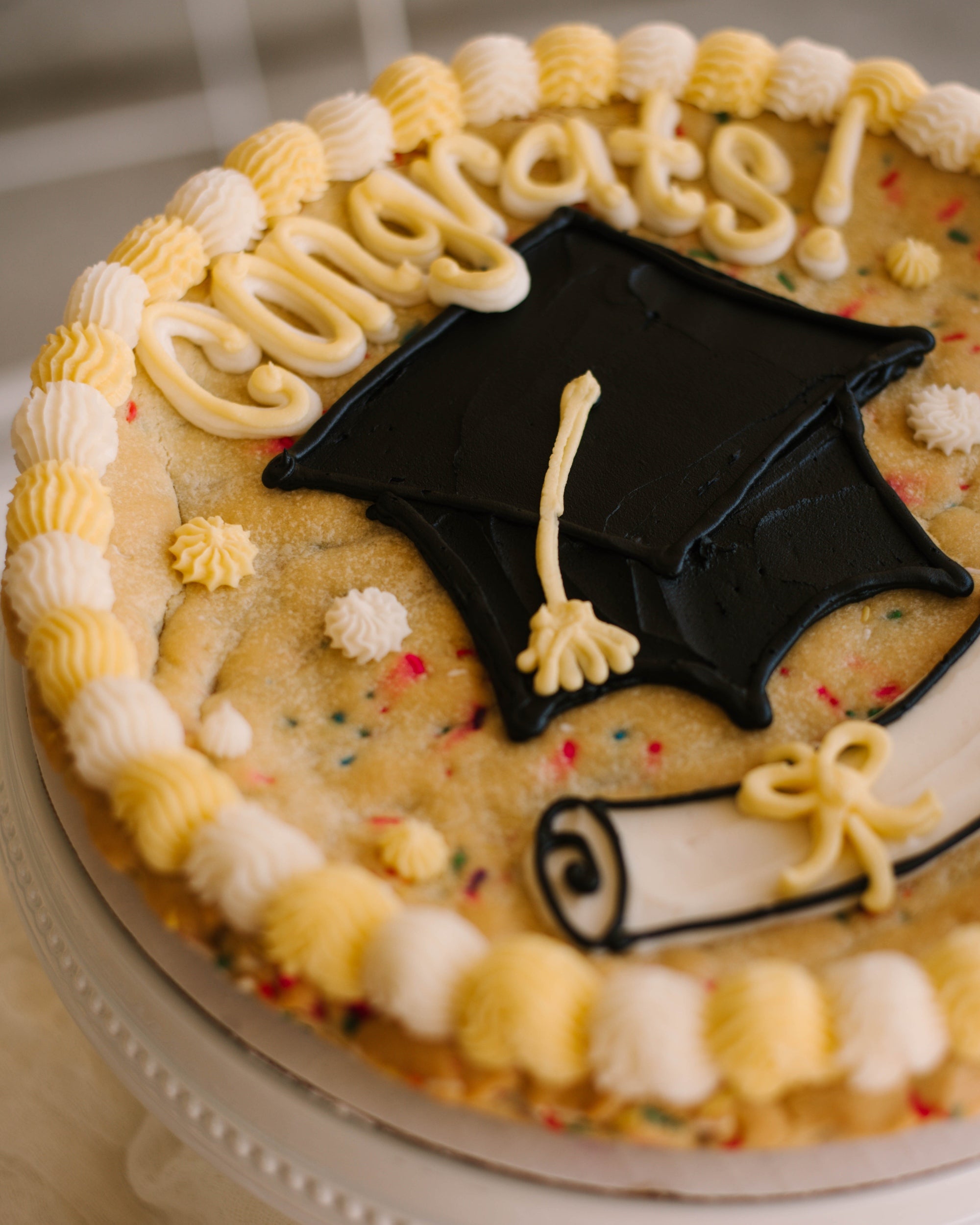 Graduation Cookie Cake – Sunflower House Cookies